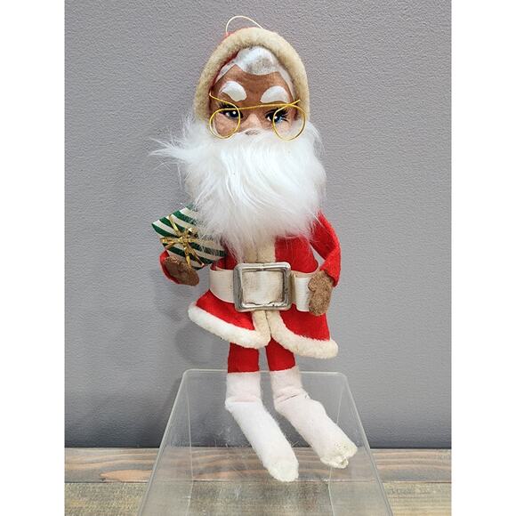 Unbranded | Holiday | Vintage Christmas Santa Pixie Felt Figurine ...